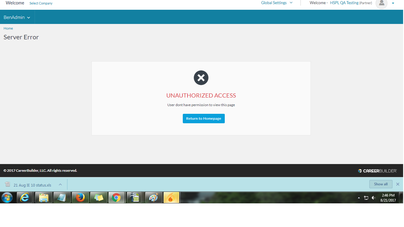 Nf 4220 Functional Reports Global Employee Status Server Error Is Populating When We